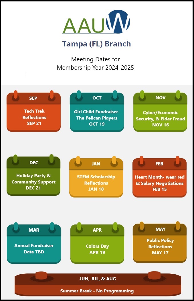 Calendar | AAUW Tampa (FL) Branch